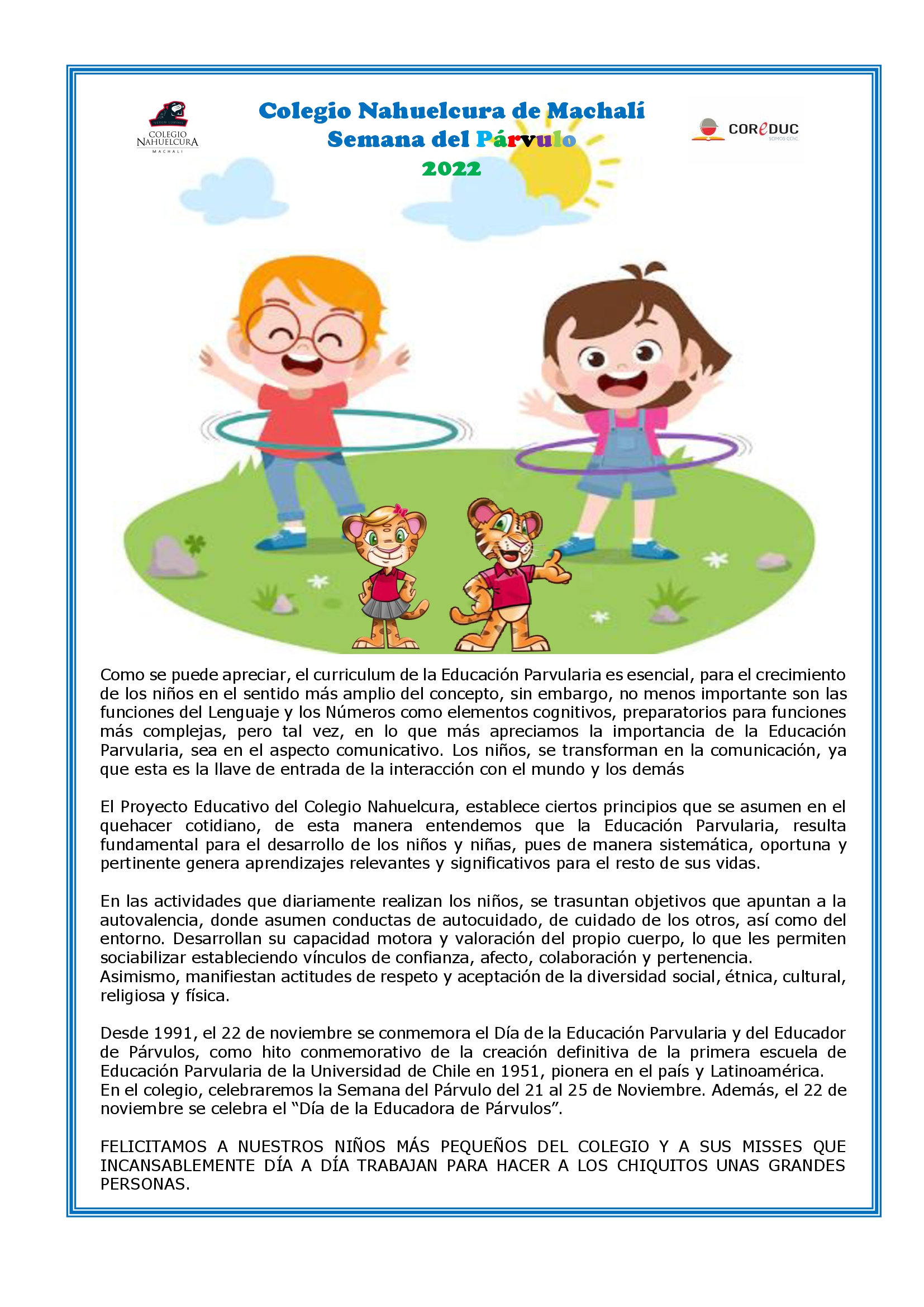 Semana del Párvulo – Colegio Nahuelcura de Machalí